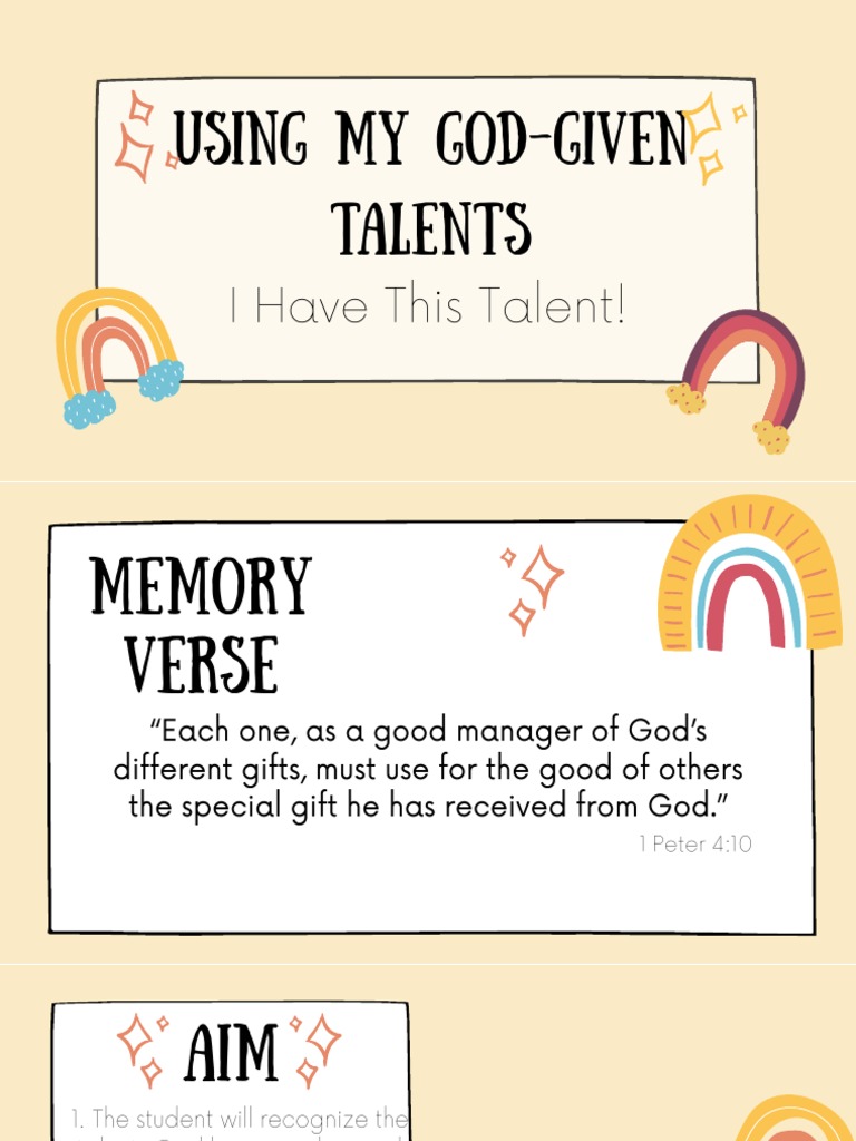 W4L1 - Using My God-Given Talents | PDF | Joshua | Moses