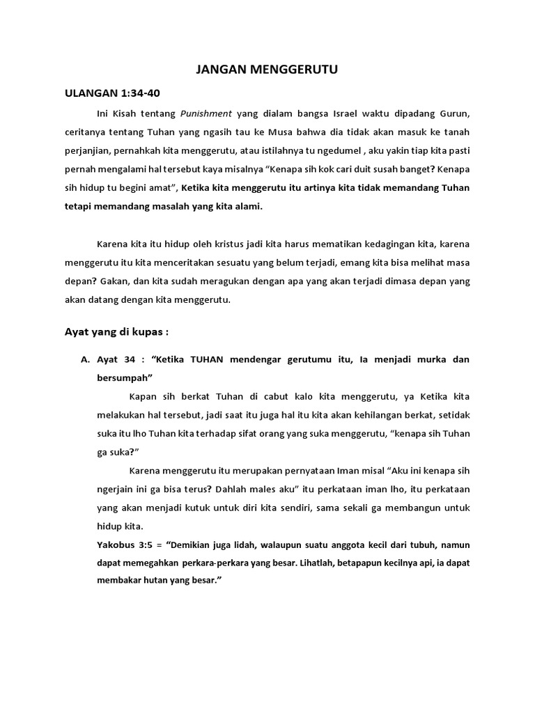 Jangan Menggerutu | PDF