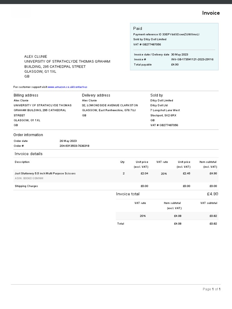 Invoice Scissors | PDF | Invoice | Value Added Tax