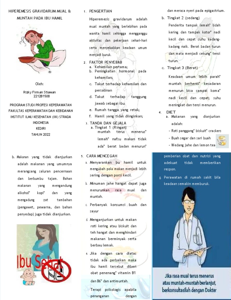 Leaflet Hiperemesis Gravidarum Fix | PDF