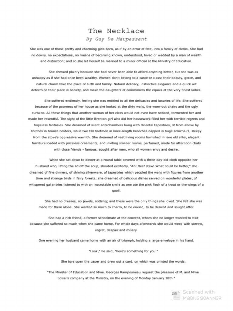 The Necklace PDF | PDF
