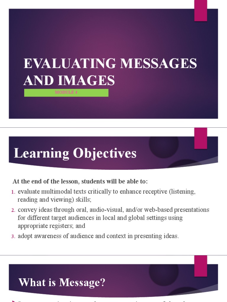 EVALUATING-MESSAGES-AND-IMAGES | PDF | Communication | Nonverbal Communication
