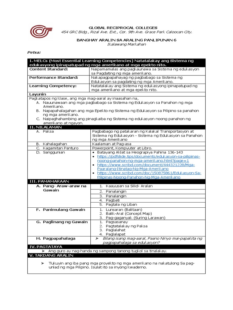 Brief Lesson Plan | PDF