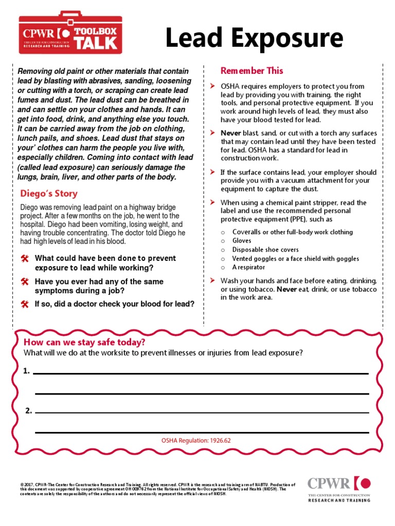 TBT 32 Lead Exposure | PDF | Personal Protective Equipment ...