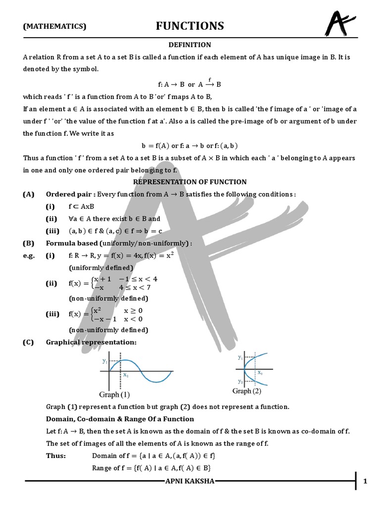Function Sheet GB | PDF | Trigonometric Functions | Function (Mathematics)