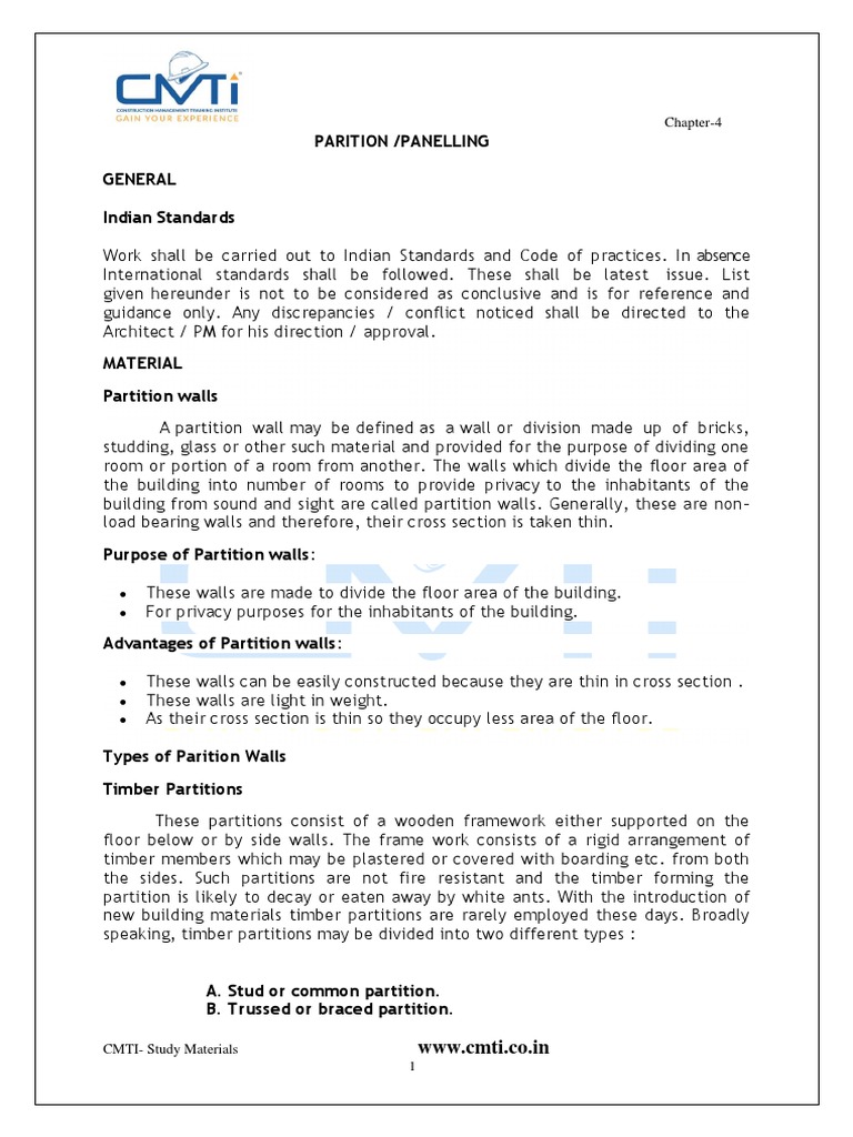 Parition Works | PDF | Plywood | Drywall