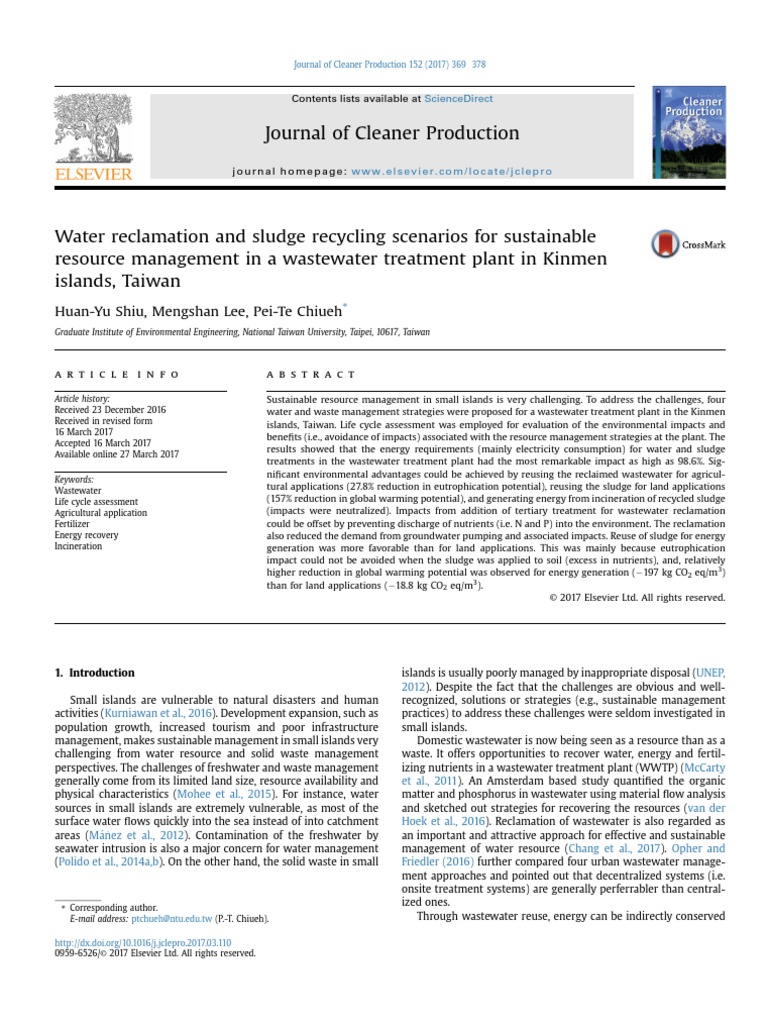 L02-Water Reclamation and Sludge Recycling | PDF | Reclaimed Water ...