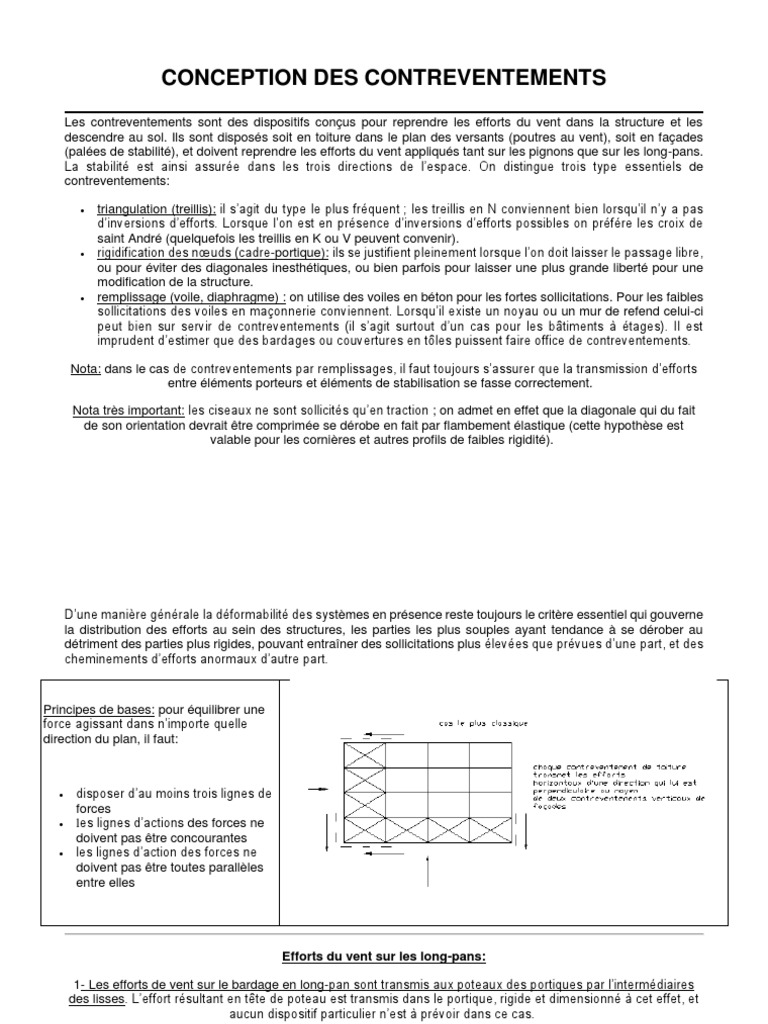 Conception Des Contreventements | PDF | Treillis (assemblage) | Mur