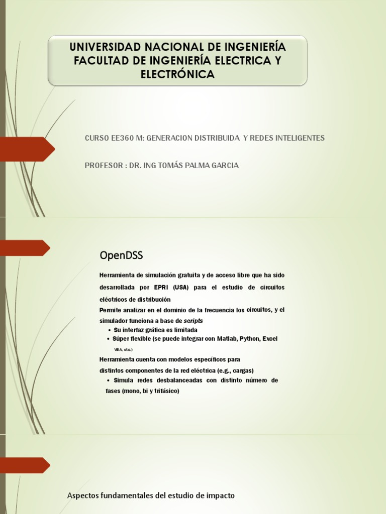 Curso Ee360 Generacion Distribuida Fiee Semana 4 | PDF | Ingenieria Eléctrica | Electrónica