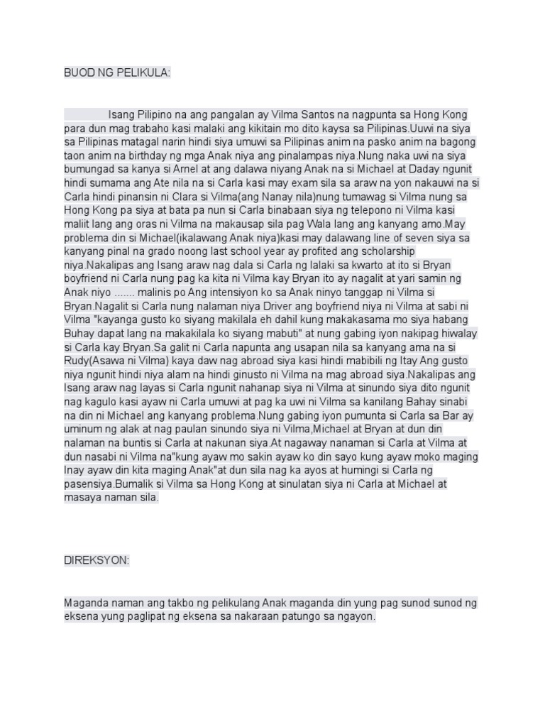 Buod NG Pelikula | PDF