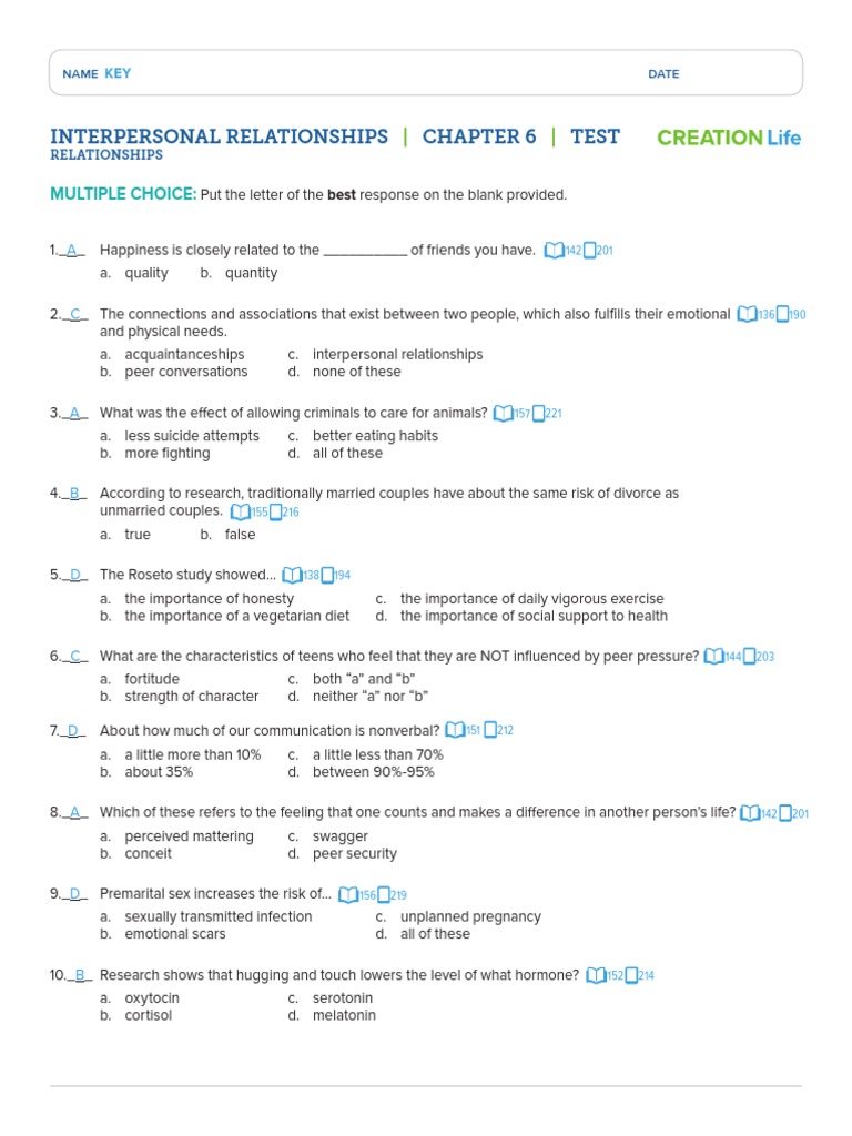 c6 Chapter 6 Test Key | PDF