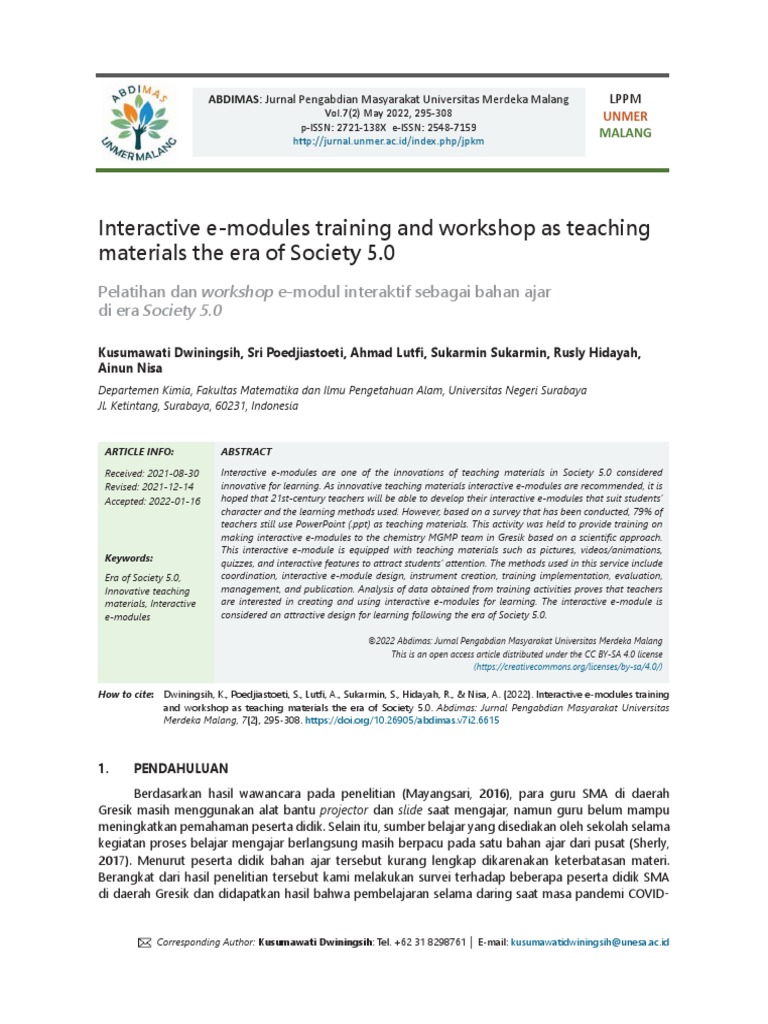 Interactive E-Modules Training and Workshop As Tea | PDF