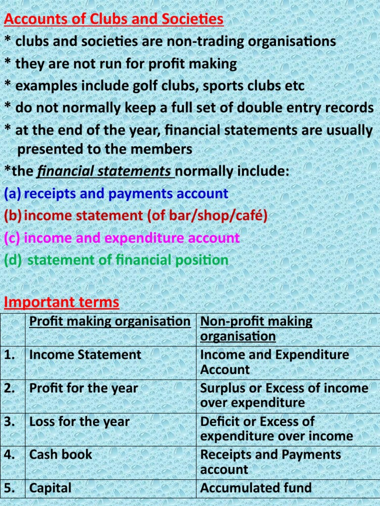 Accounts of Clubs and Societies | PDF