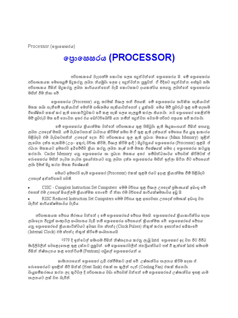 Processor | PDF
