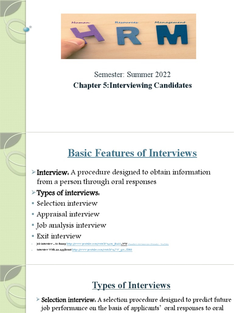 Chapter 5 Interviewing Candidates Pdf Job Interview Behavioural