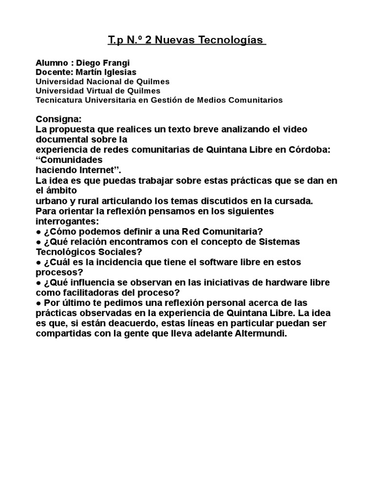 TP2 Nuevas Tecnologias | PDF | Software | Internet
