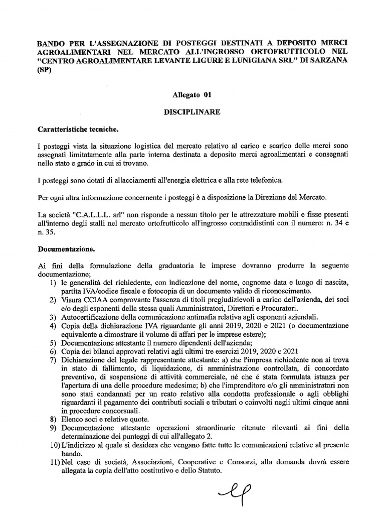 Allegato 1 Disciplinare | PDF