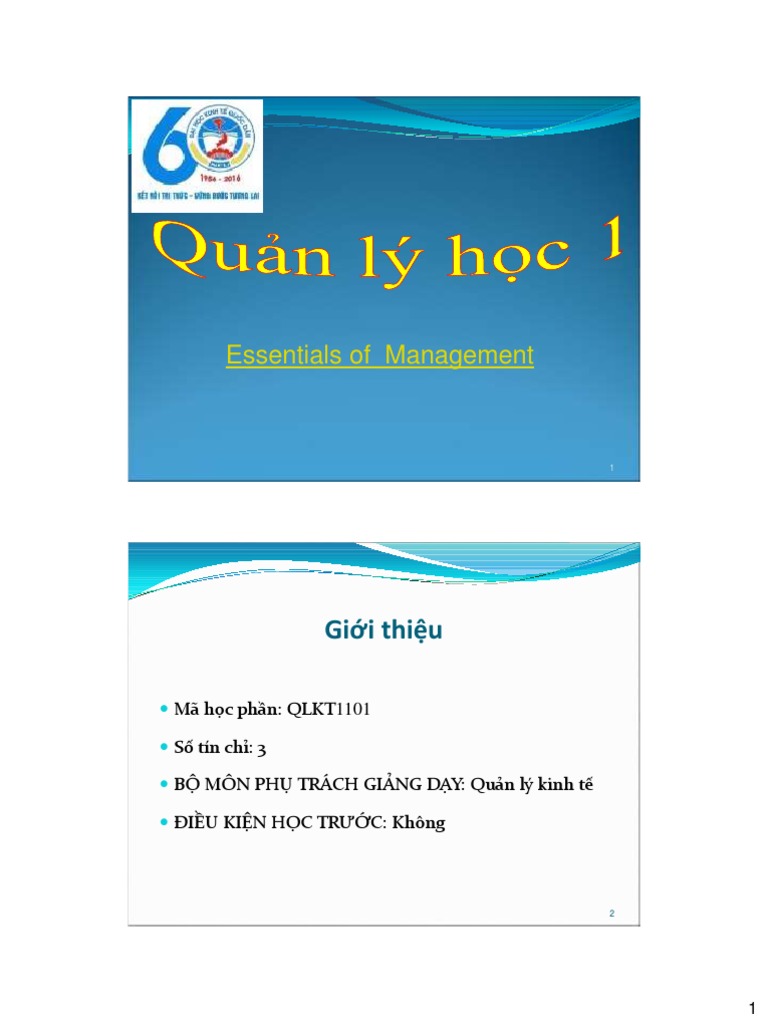 QLKT1101 Quan Ly Hoc 1 3TC S | PDF