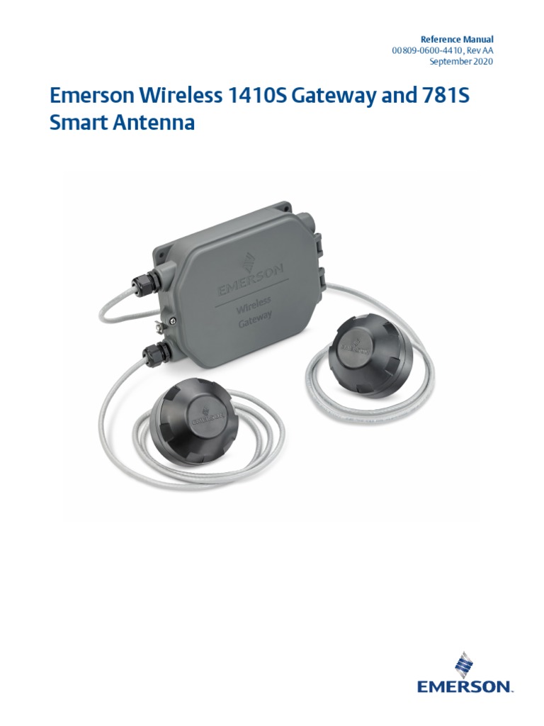 Manual Emerson Wireless 1410s Gateway 781s Smart Antenna en 7162564 | PDF | Computer Network ...
