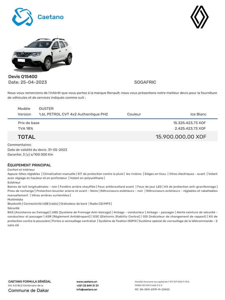 Duster Bva Sogafric | PDF