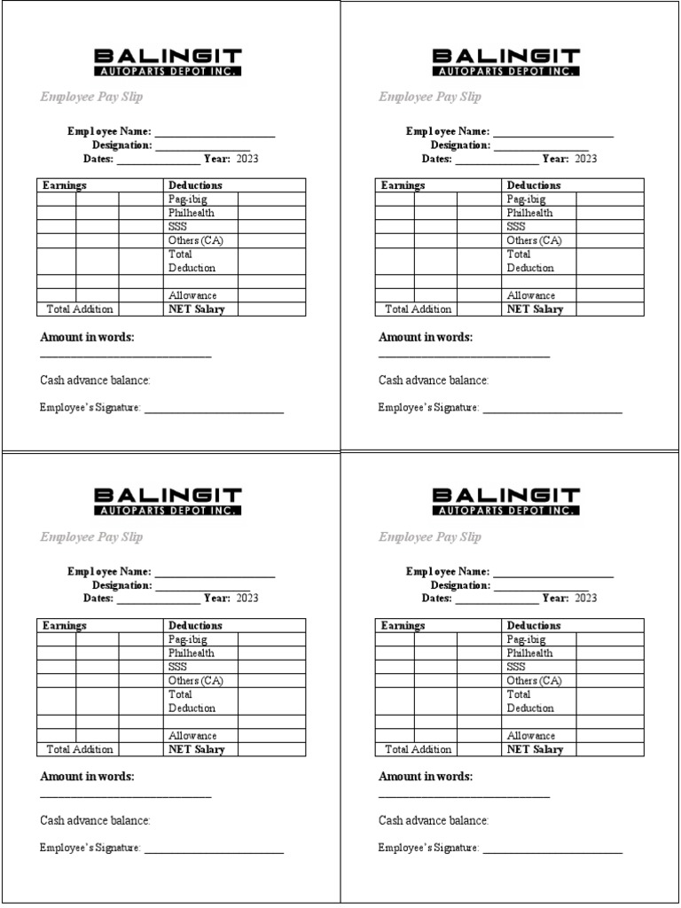 PAYSLIP 2023 Template | PDF