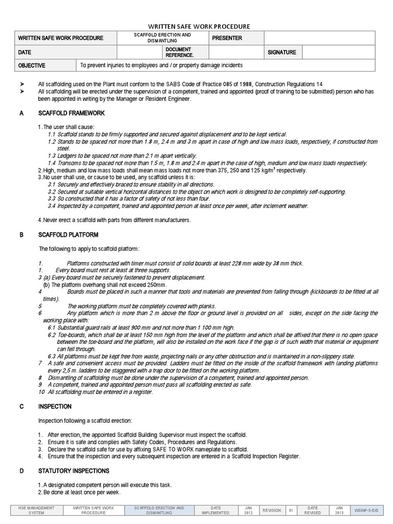Scaffold Erection and Dismantling | PDF | Technology & Engineering