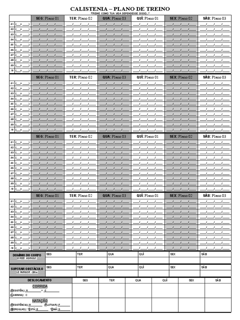 00.Plano.d.Treinamento - Calistenia 3 | PDF