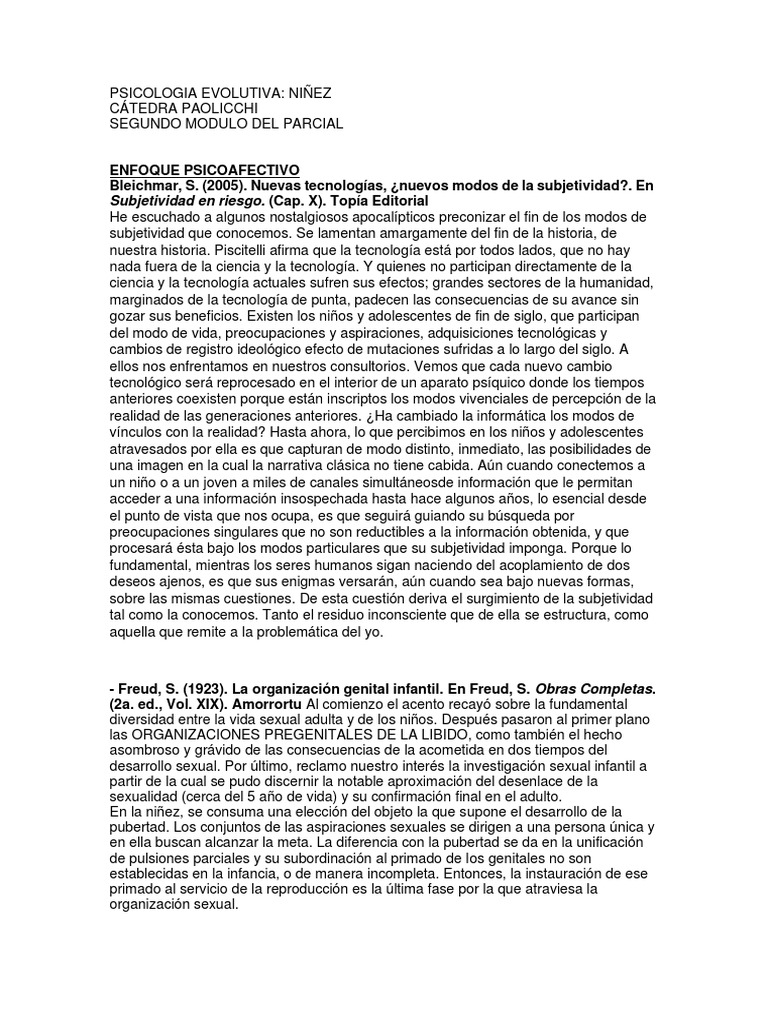 Mi Resumen NIÑEZ Segundo Modulo | PDF