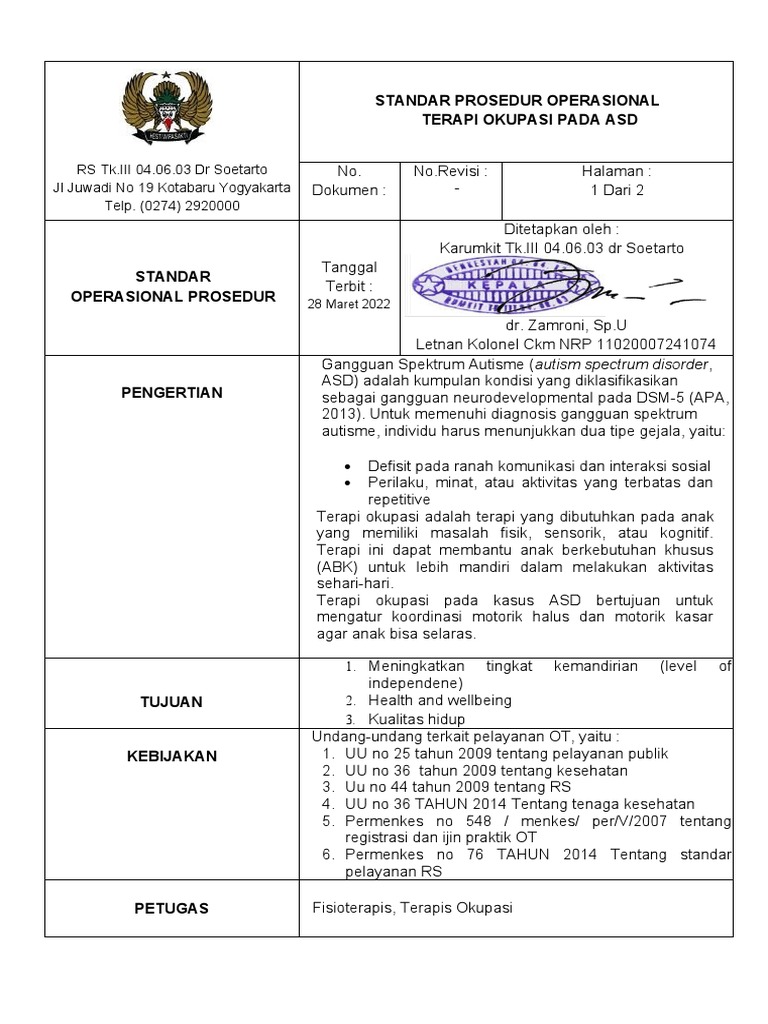 SPO Terapi Okupasi | PDF
