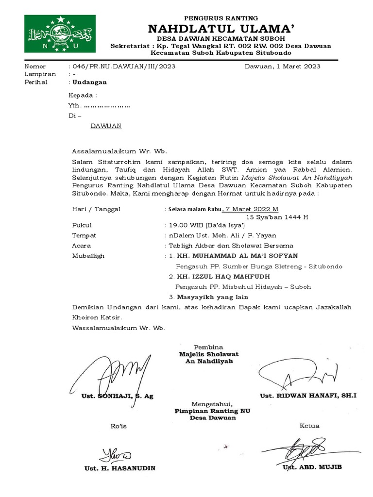 Undangan Nu 2022-6 | PDF