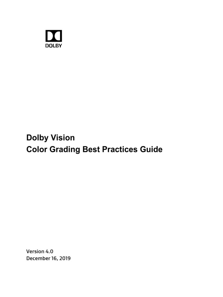Dolby_Vision_Best Practices_ColorGrading_v4 | PDF