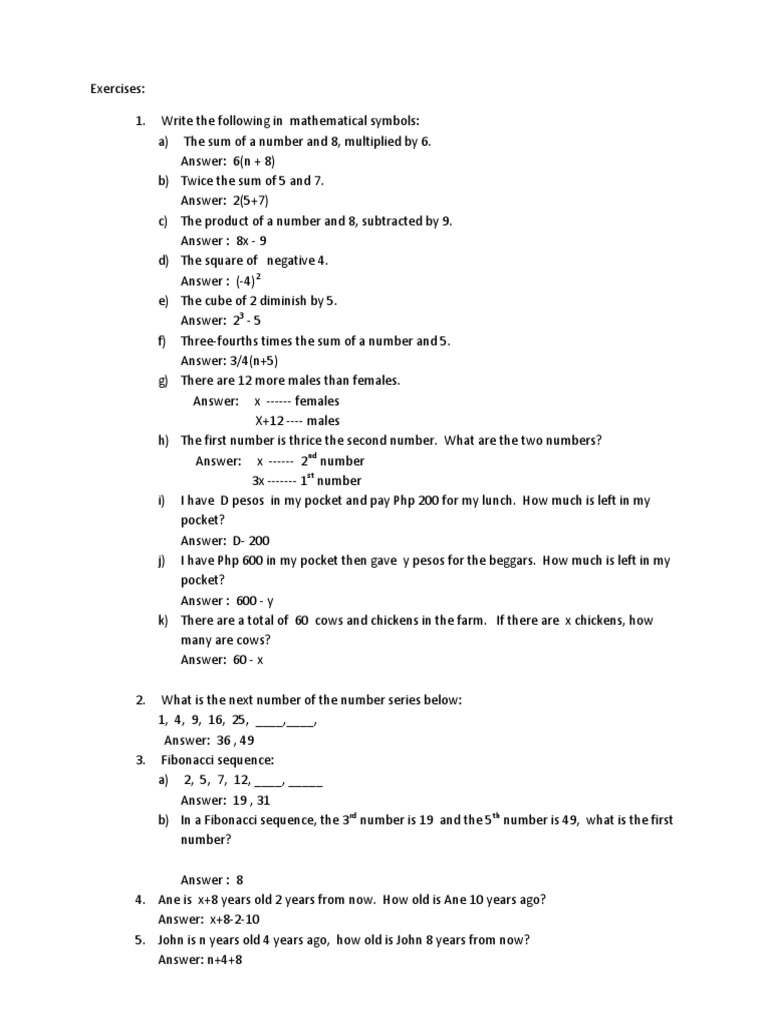 Math Expressions & Sequences Guide | PDF | Numbers | Mathematical Analysis
