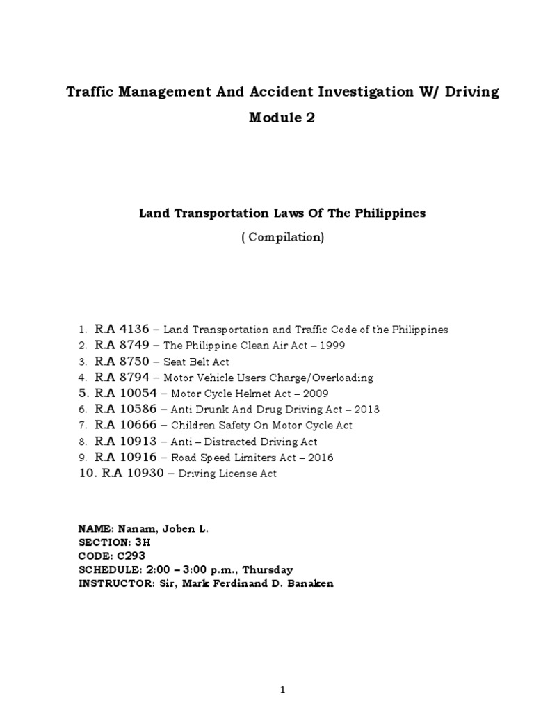 Traffic Management - Compilation | PDF | Driving Under The Influence ...