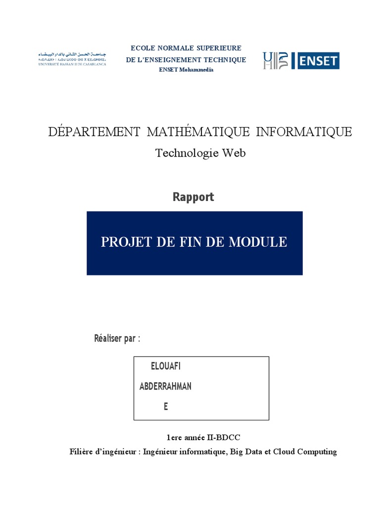 Rapport Elouafi Abderrahmane | PDF | Ordinateurs | Technologie et ingénierie
