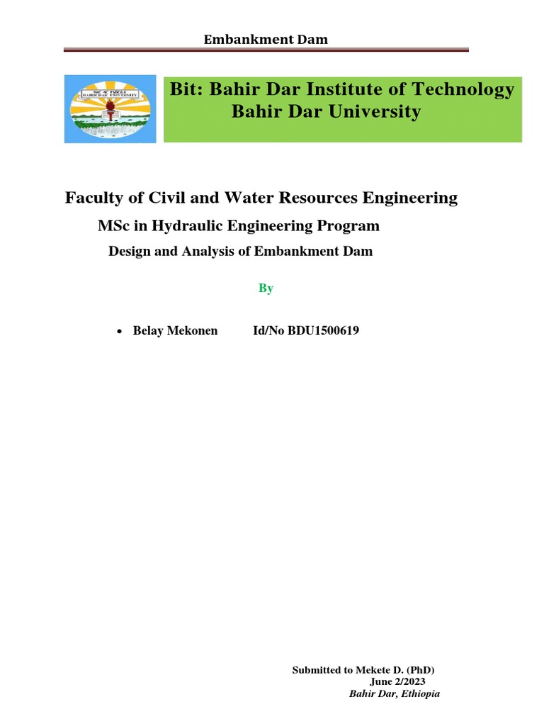 Embankment Assignment Two | PDF | Dam | Levee