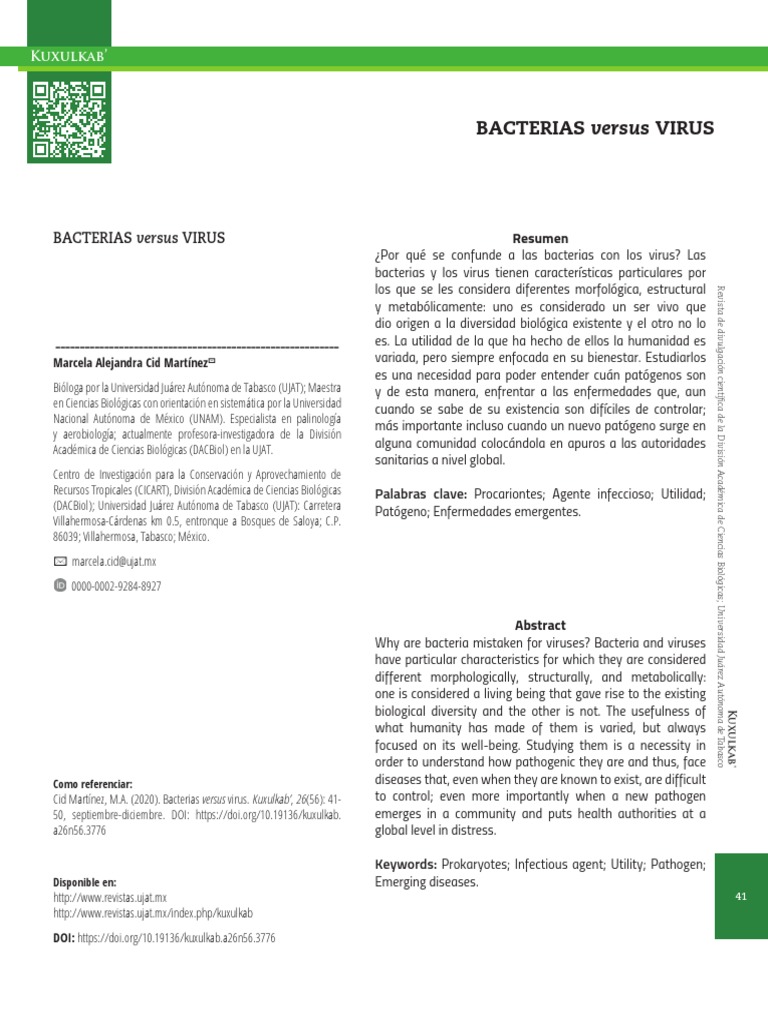 Bacterias Vs Virus CIENCIAS DE LA SALUD | PDF | Virus | Las bacterias