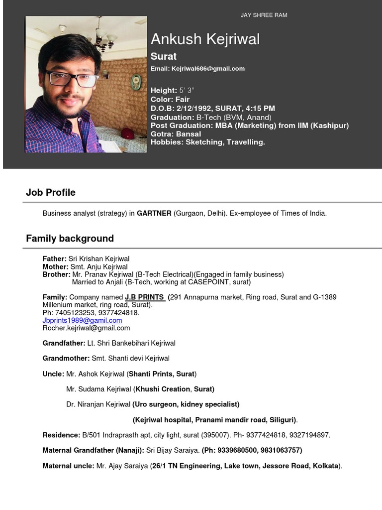 Ankush Bio Data | PDF