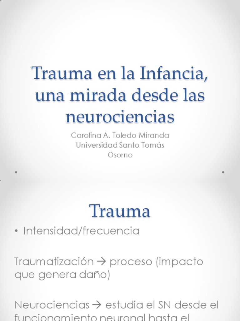 Trauma en La Infancia, Una Mirada Desde | PDF | Trauma psicólogico ...