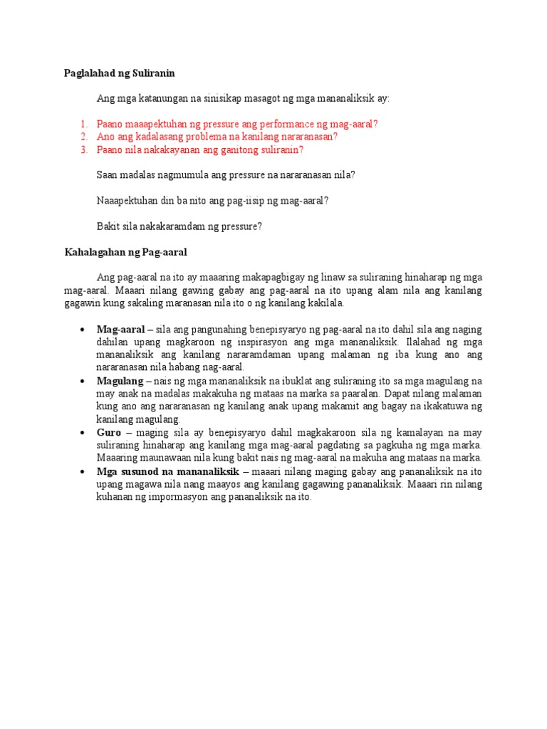 Paglalahad NG Suliranin | PDF