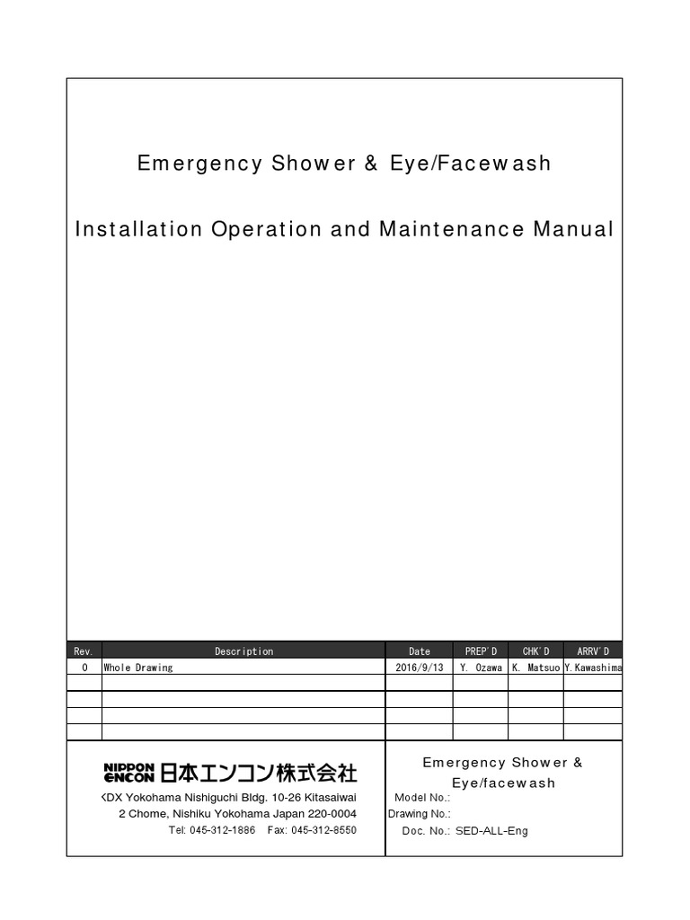 Installation Operation and Maintenance Manual | PDF | Valve | Shower