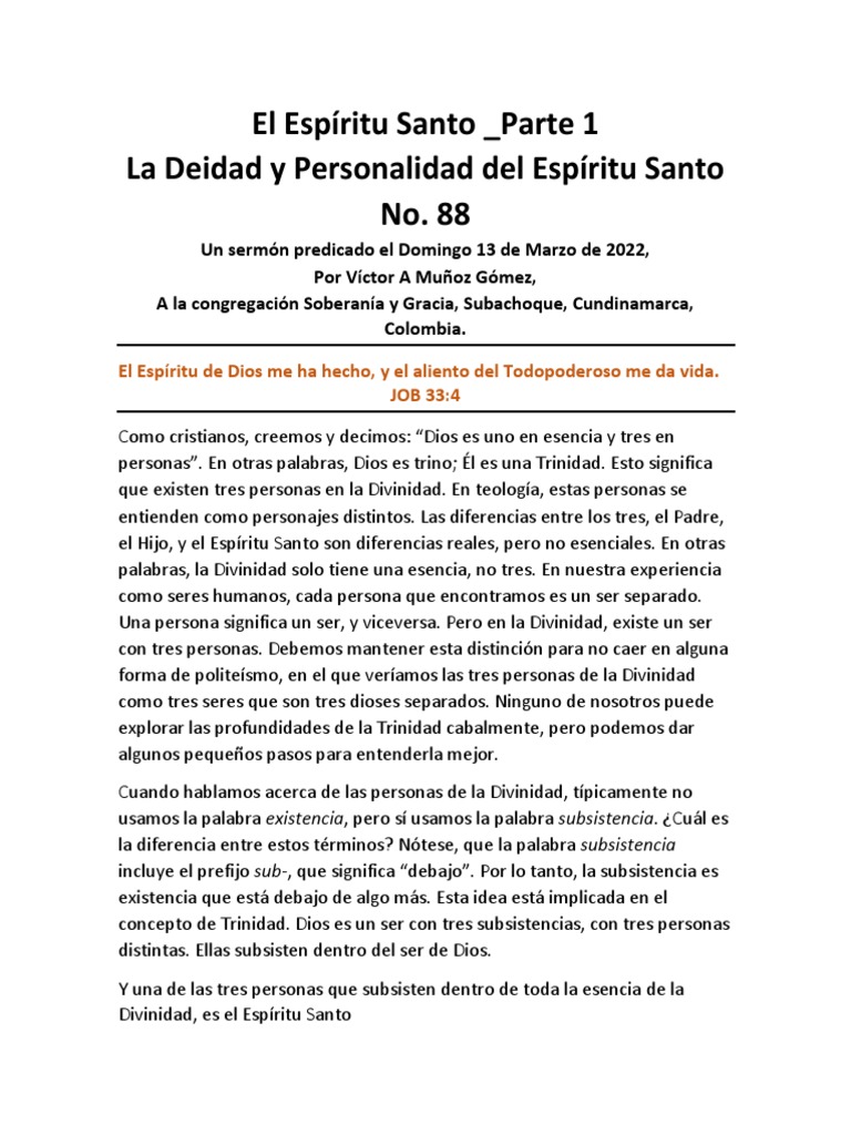 El Espiritu Santo Pdf Quien Fue El Espiritu Santo Bsbf