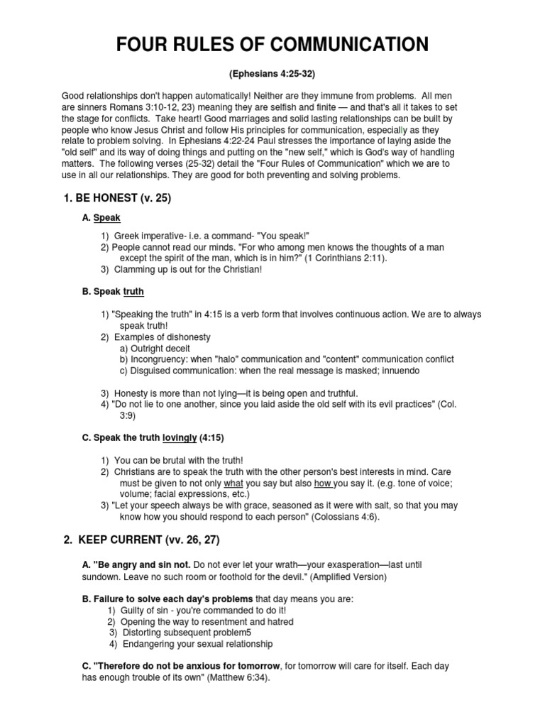 Four Rules of Communication | PDF | Anger | Forgiveness