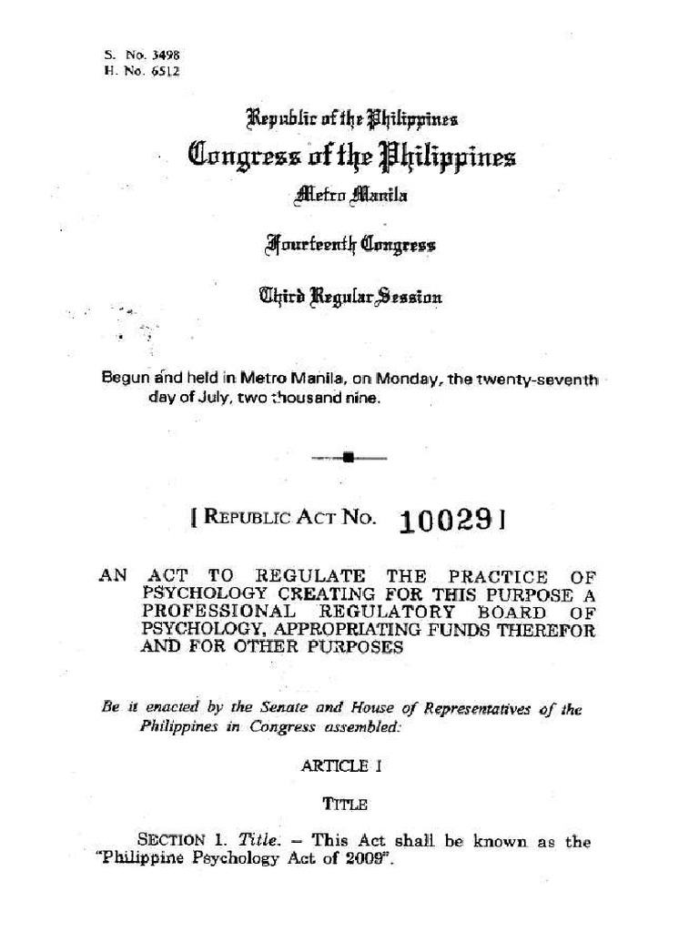 RA No. 10029 | PDF