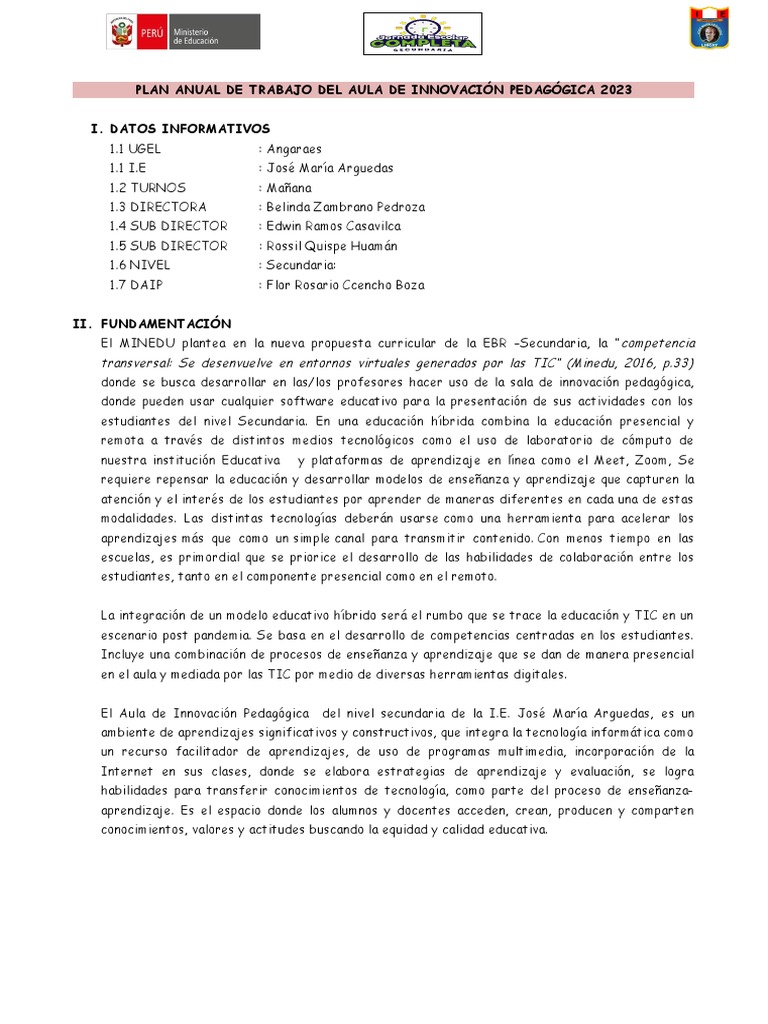 Plan Anual de Trabajo - AIP | PDF | Negocios | Arte