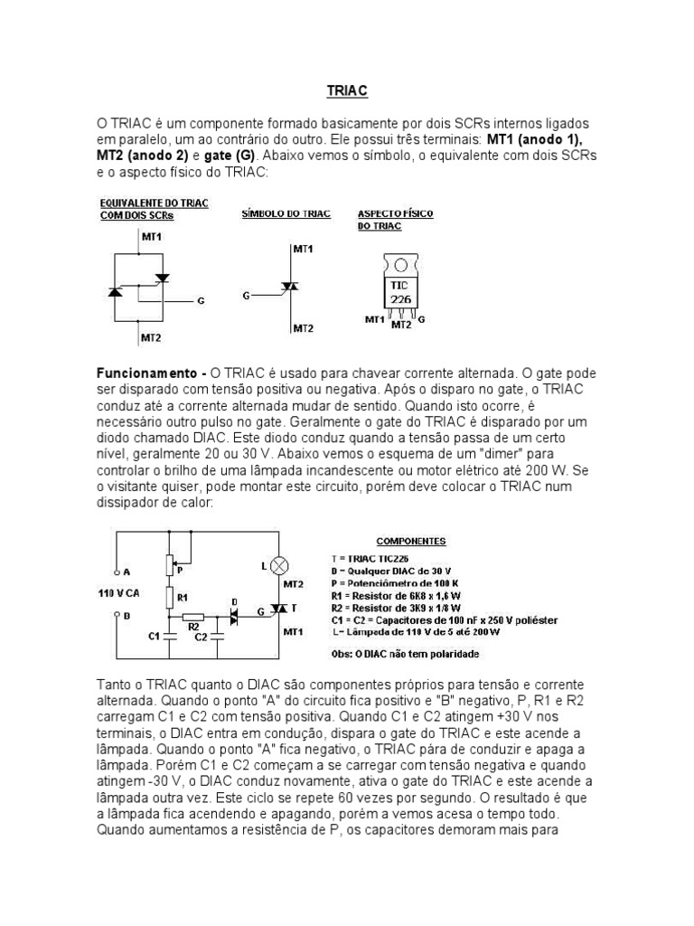 TRIAC | PDF | Diodo | Quantidades físicas