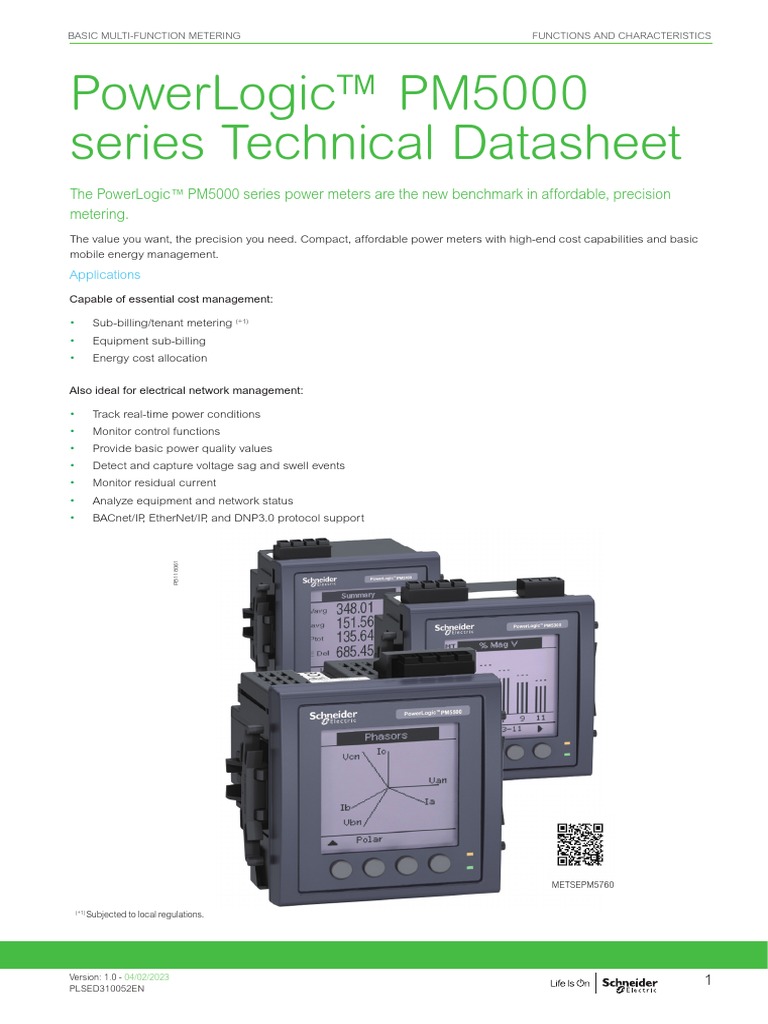 PM5000 Series Technical Datasheet | PDF | Ac Power | Computer Engineering