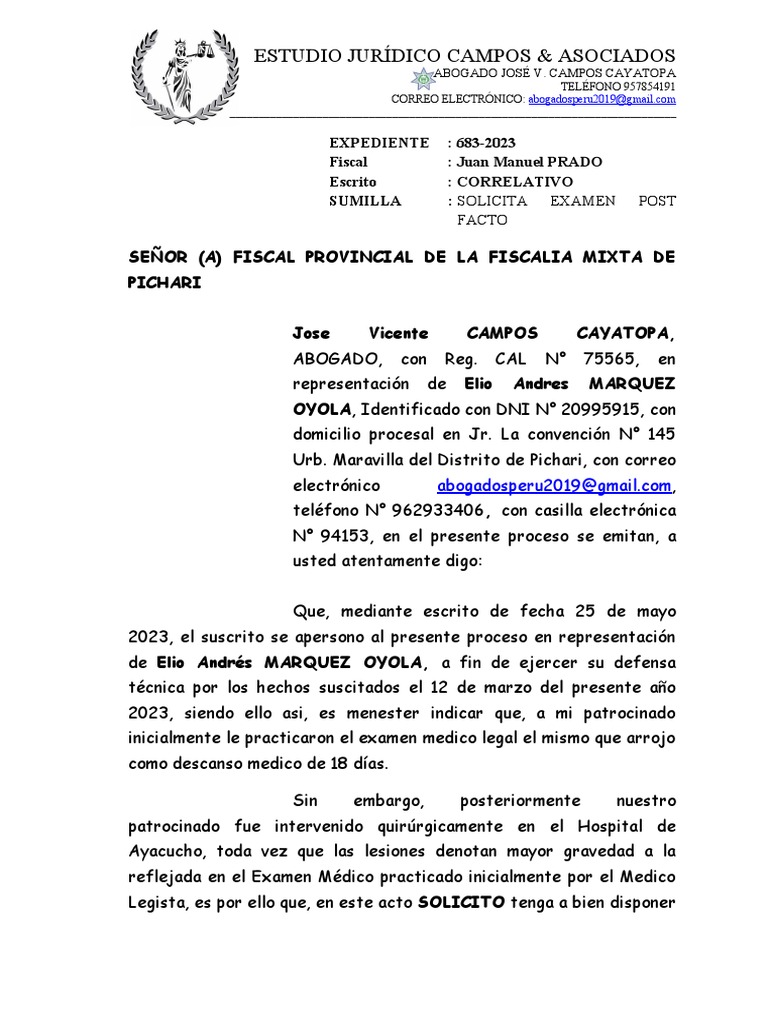 Examen Post Facto Elio Pichari | PDF | Gobierno | Justicia
