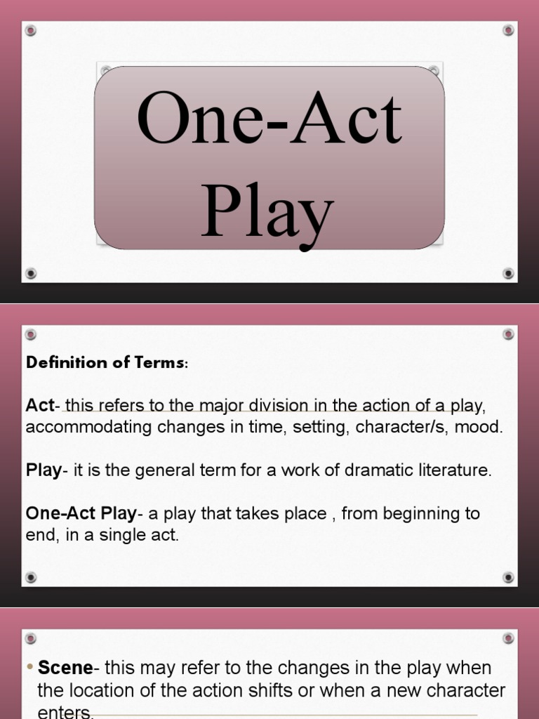 One Act Play | PDF | Play (Theatre) | The Arts
