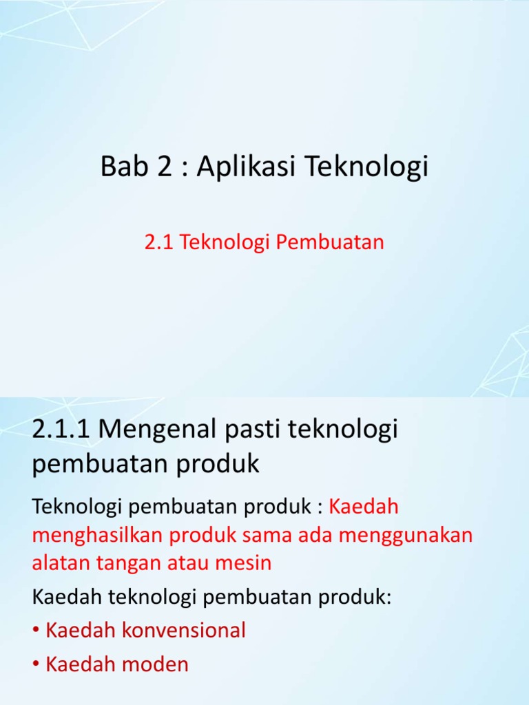 2.1 Teknologi Pembuatan (Nota) | PDF