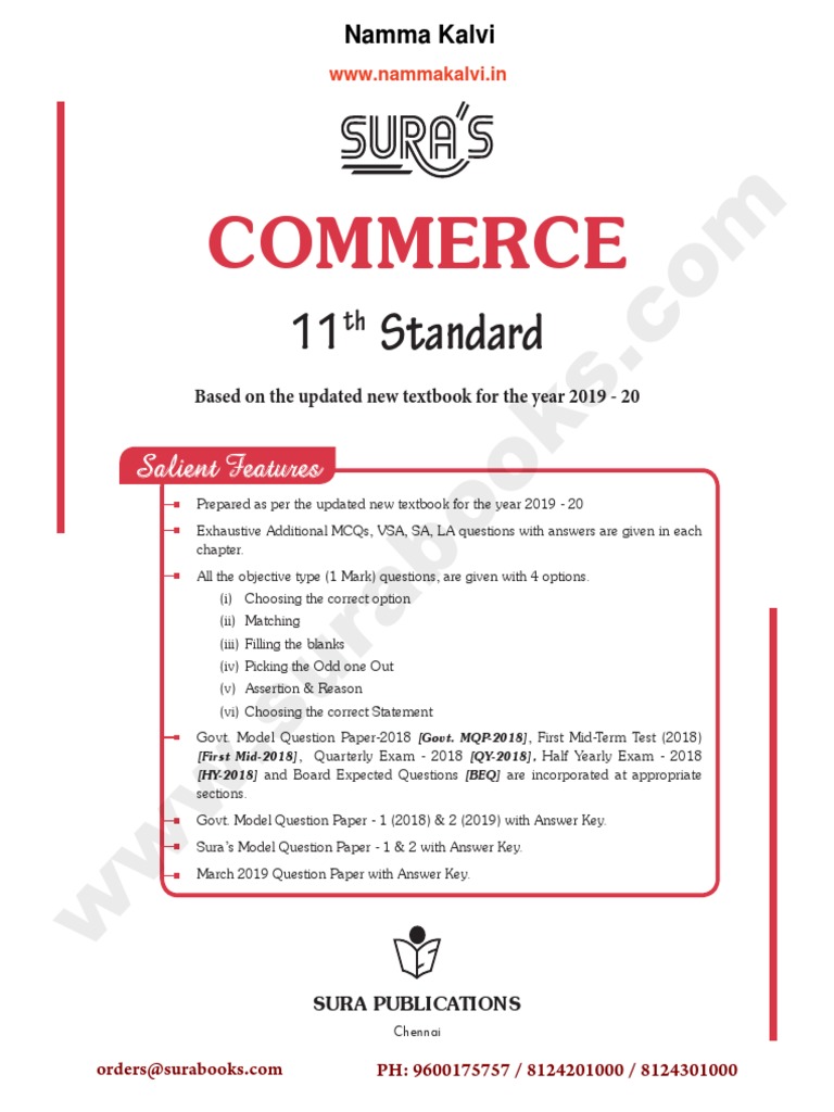 Namma Kalvi 11th Commerce Chapter 1 To 9 Sura Guide em 214733 | PDF ...